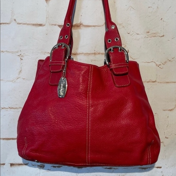 Tigbags | Bags | Tignanello Red Leather Shoulder Satchel W Matching ...